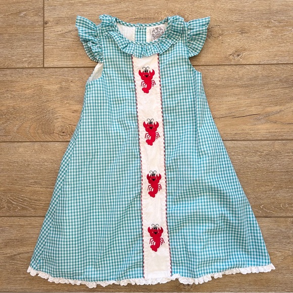 3 Bees and Homey | Dresses | 3 Bees And Honey Embroidered Lobster Aqua ...